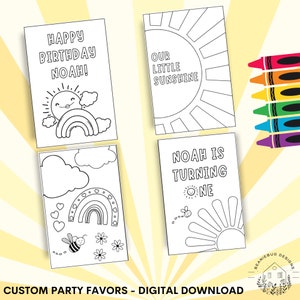 Custom Groovy Coloring Pages Party Favors Printable, Retro Birthday ...