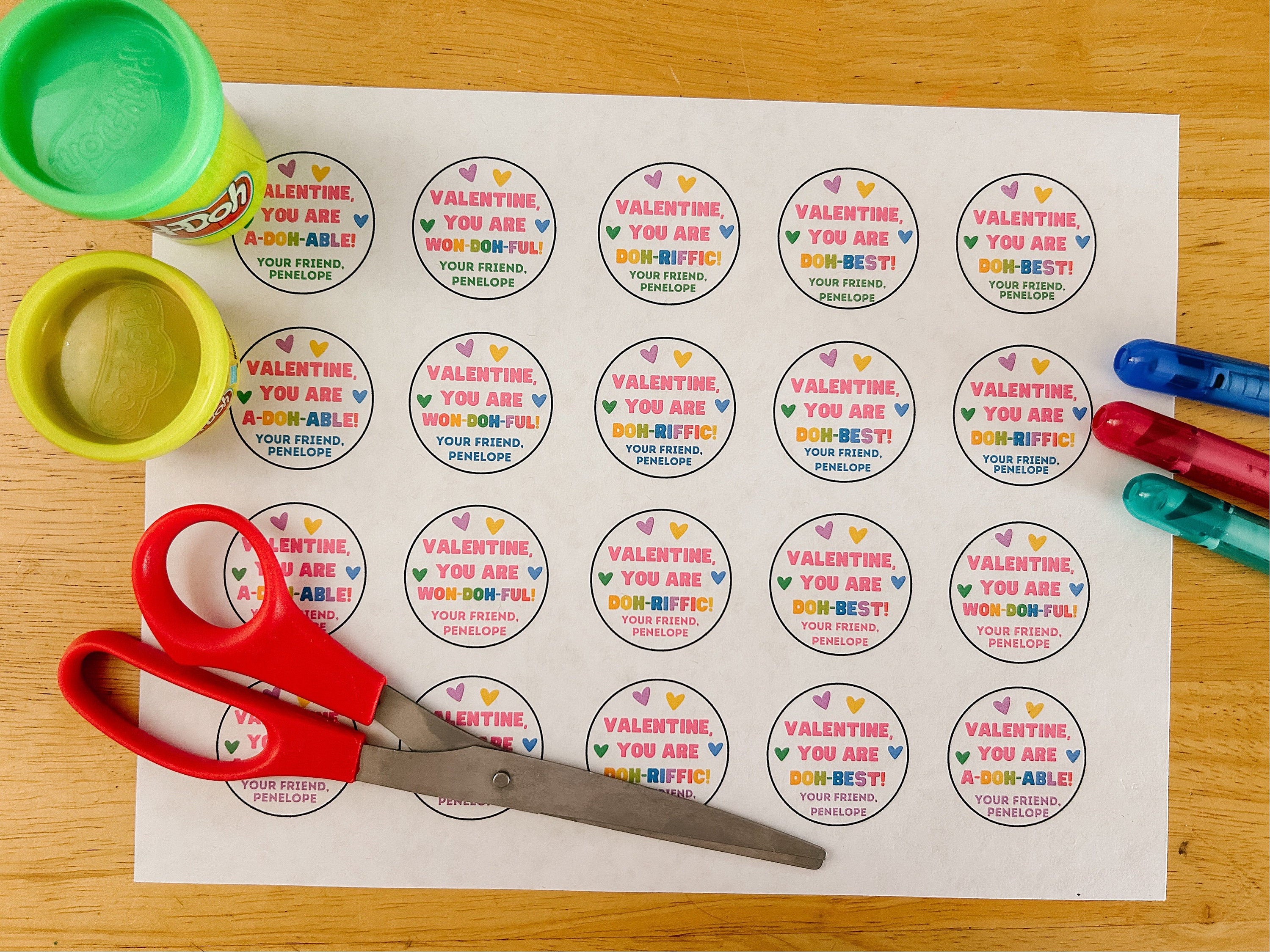 Play-doh Valentine's Day Card, Printable Gift Tag, Kids Classroom ...