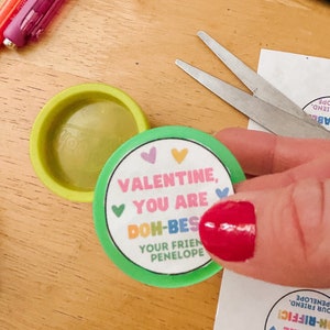 Play-doh Valentine's Day Card, Printable Gift Tag, Kids Classroom ...