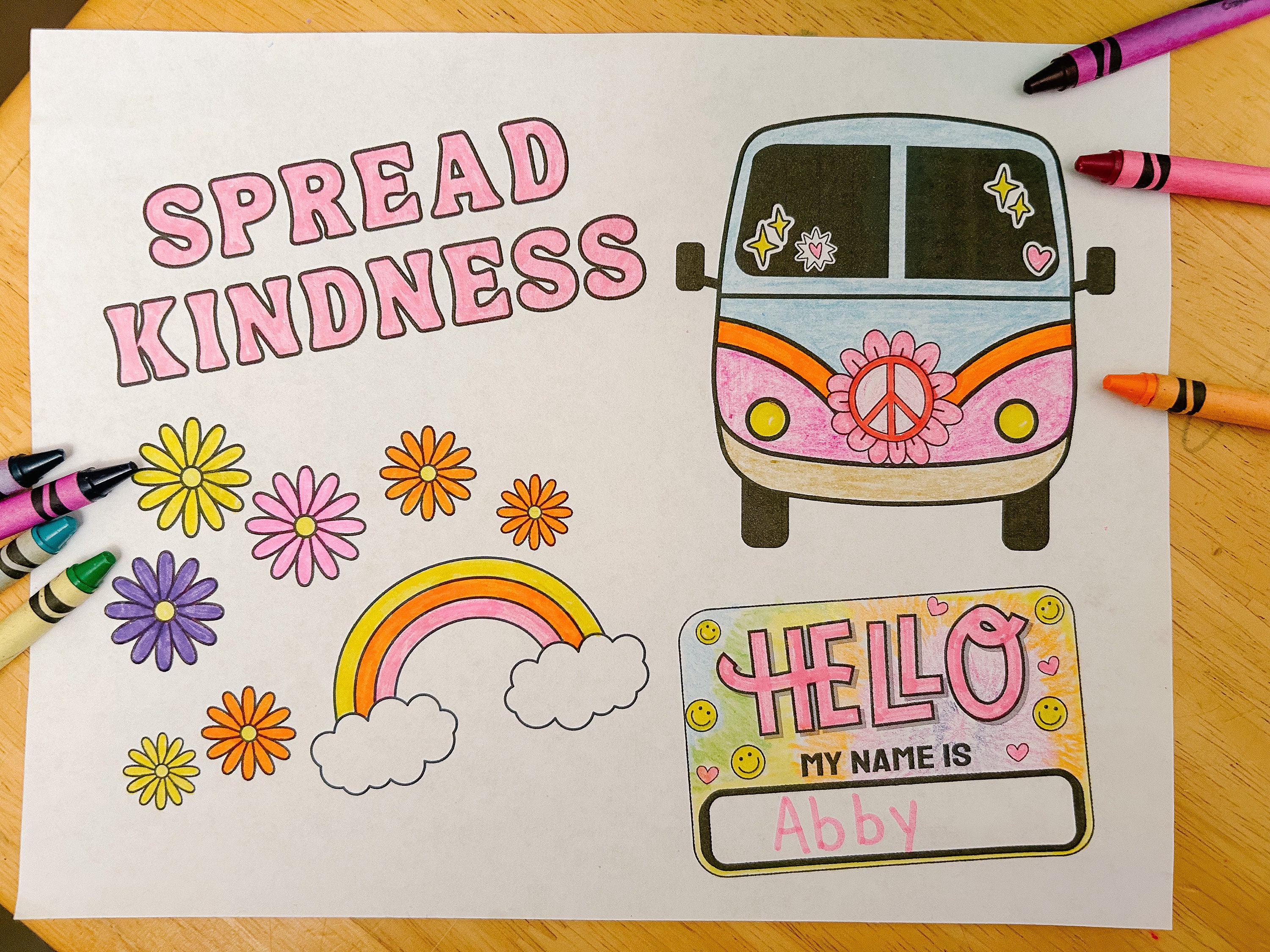 Back-to-school Groovy Coloring Pages PDF Printable, Welcome Retro ...