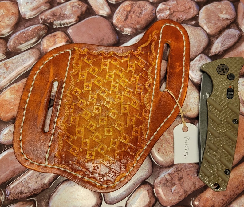 Brown Genuine Leather Pancake Holster for Medium to Large Sized Knife ...