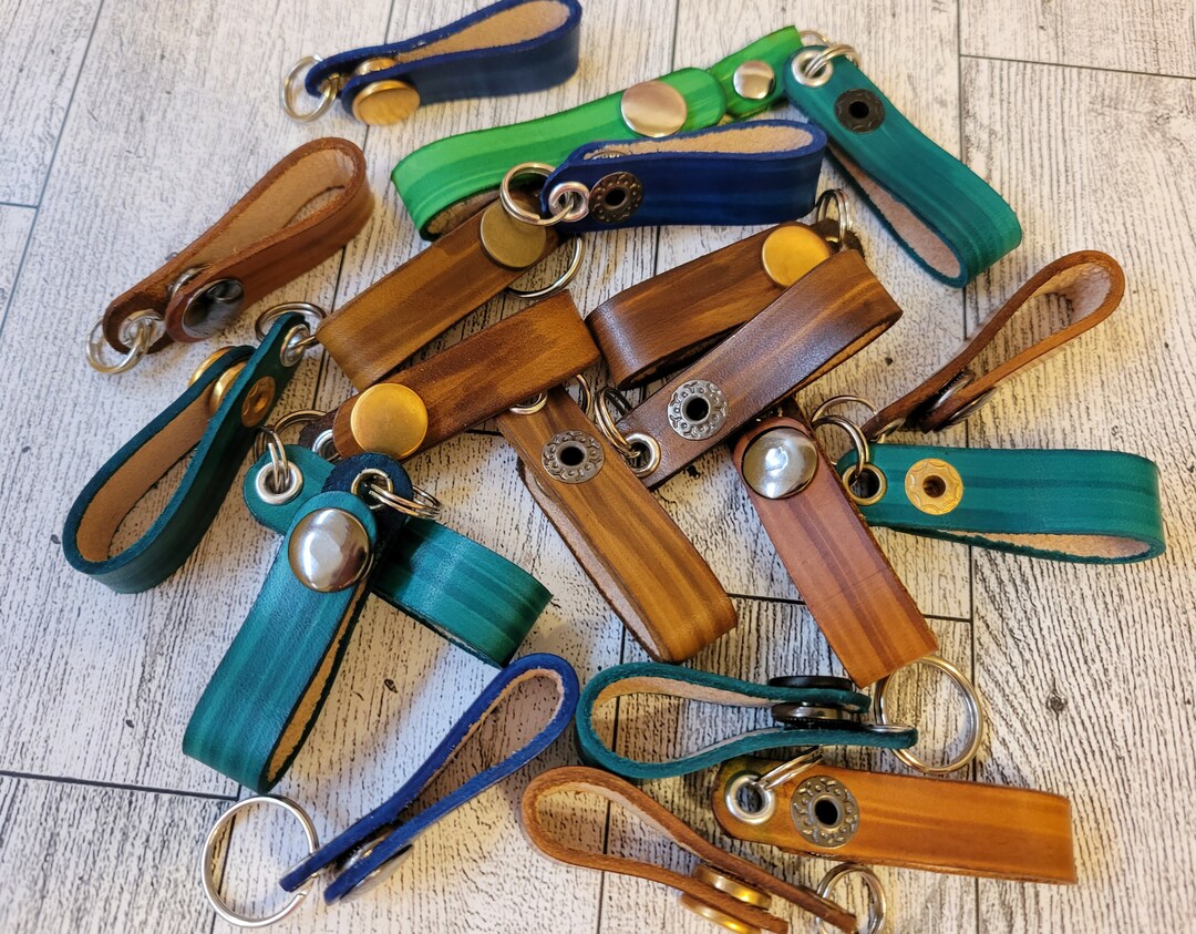 Simple Handmade Leather Belt Loop Keychain - Etsy