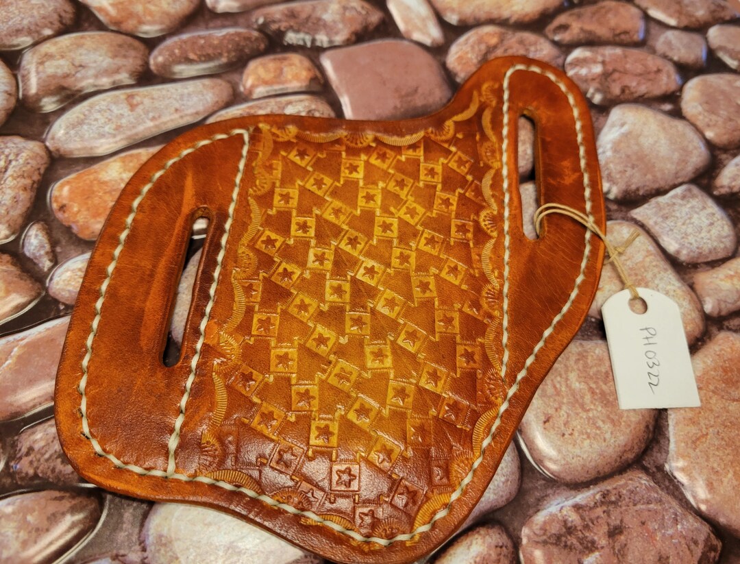 Brown Genuine Leather Pancake Holster for Medium to Large Sized Knife ...