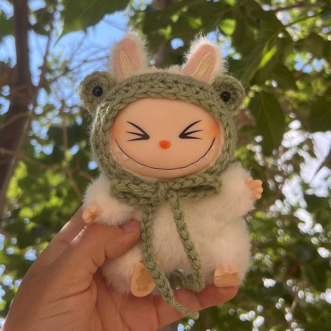 Crochet Frog Labubu Hat | Labubu Accessories | Crochet Labubu Outfit ...