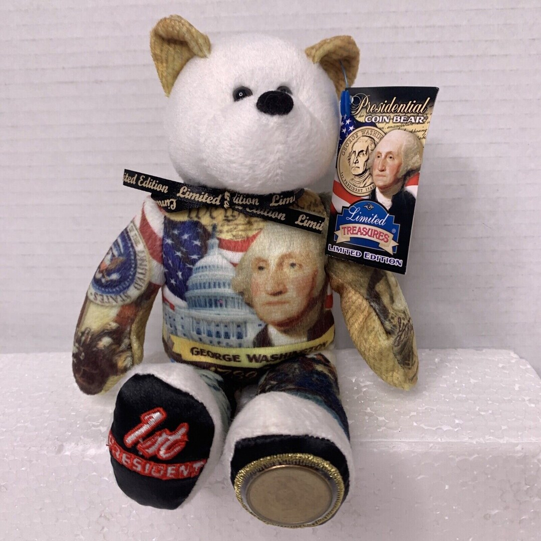 George Washington Teddy Bear With Imprinted Photos and Uncirculated ...