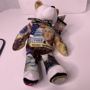 George Washington Teddy Bear With Imprinted Photos and Uncirculated ...