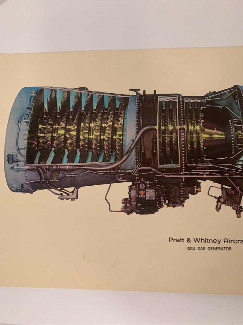 Vintage Card Stock Poster Art Hanging Illustration by Pratt and Whitney ...