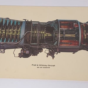 Vintage Card Stock Poster Art Hanging Illustration by Pratt and Whitney ...