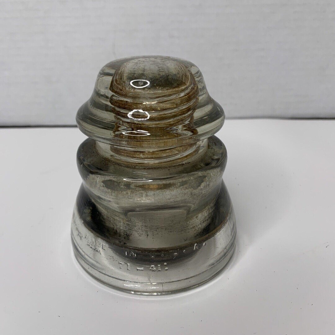 Antique Vintage Hemingray 45 Collectible Clear Glass Electric Insulator ...