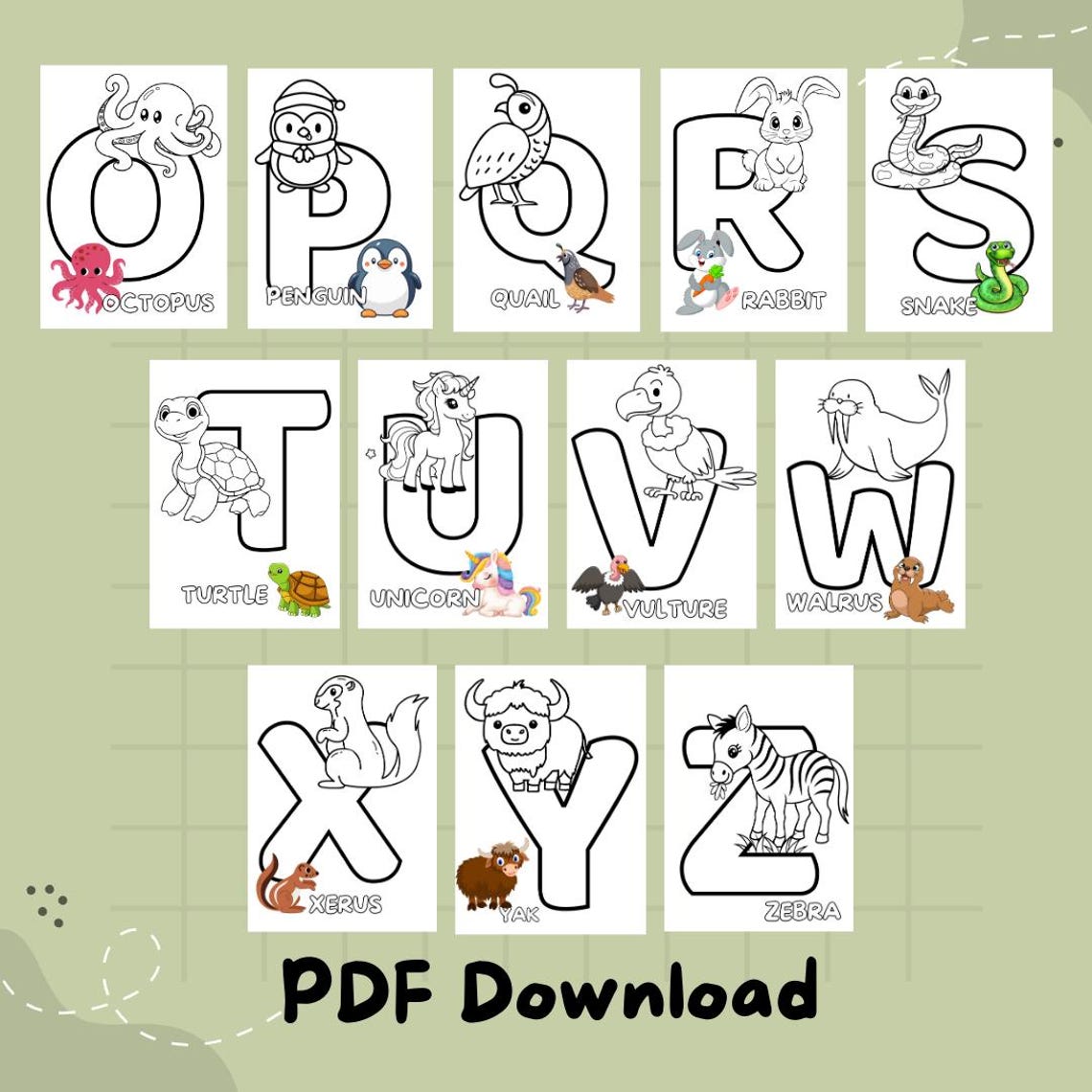 Alphabet Coloring Pages, ABC Coloring Book, Printable Alphabet Coloring ...