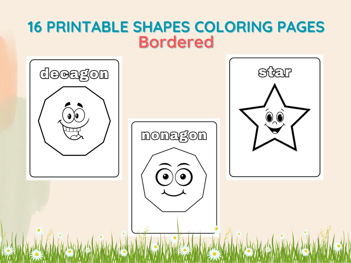 16 Printable Shapes Coloring Pages Worksheets for Kids: Preschool ...