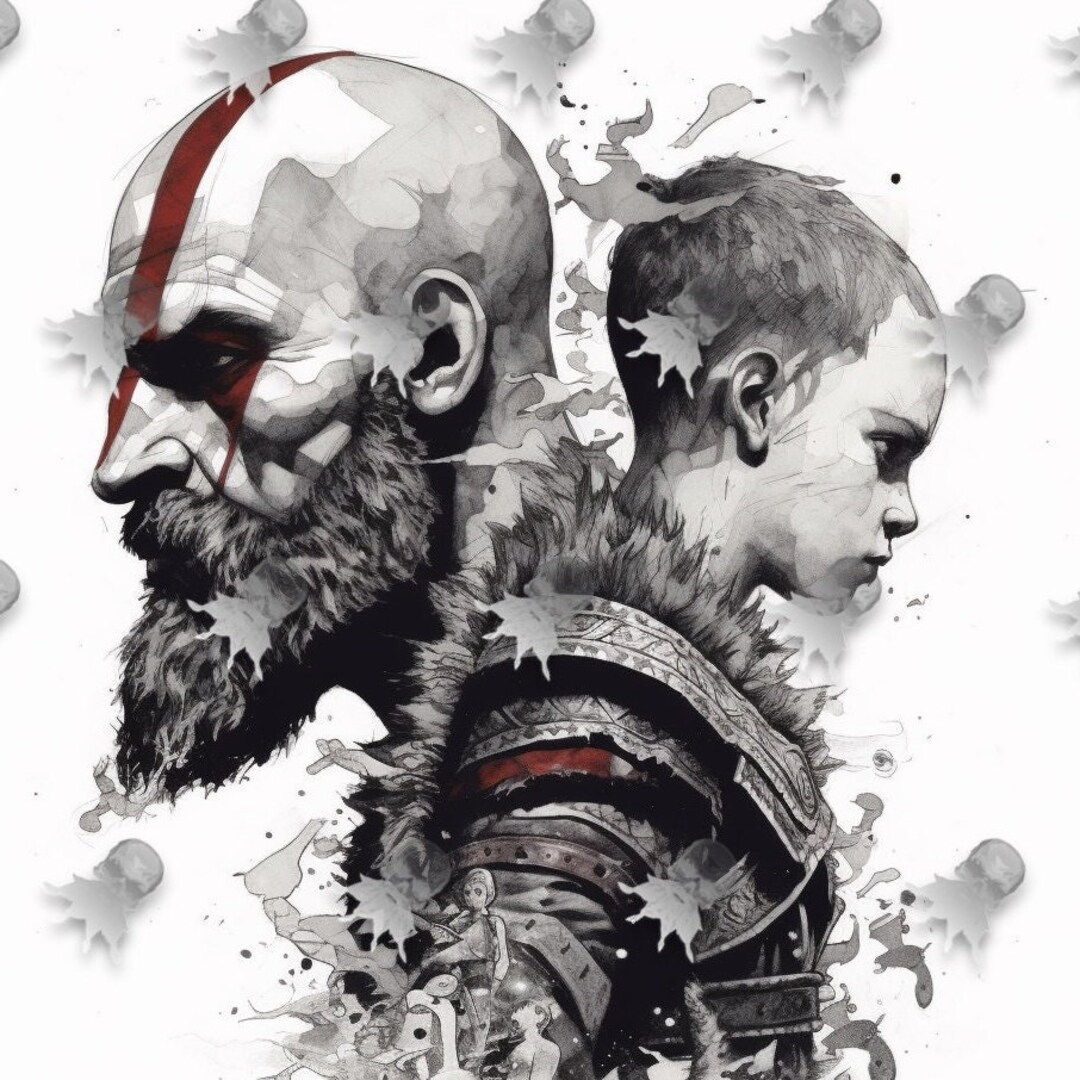 Kratos & Atreus A Father's Legacy ink Series Digital Print - Etsy