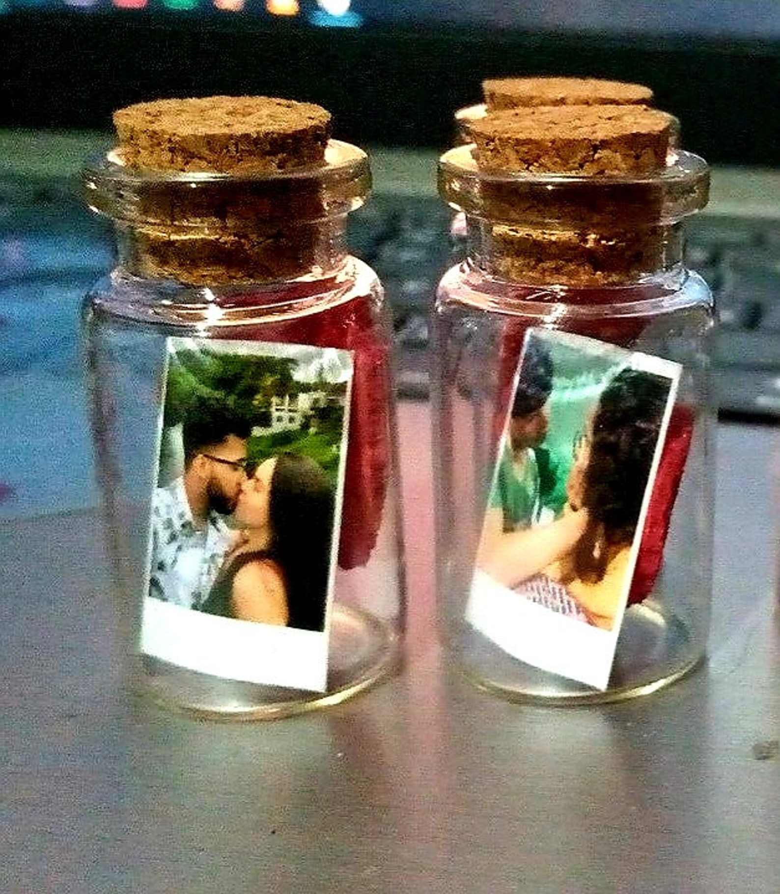 Customized Photo in a Mini Glass Bottle Keychain - Etsy
