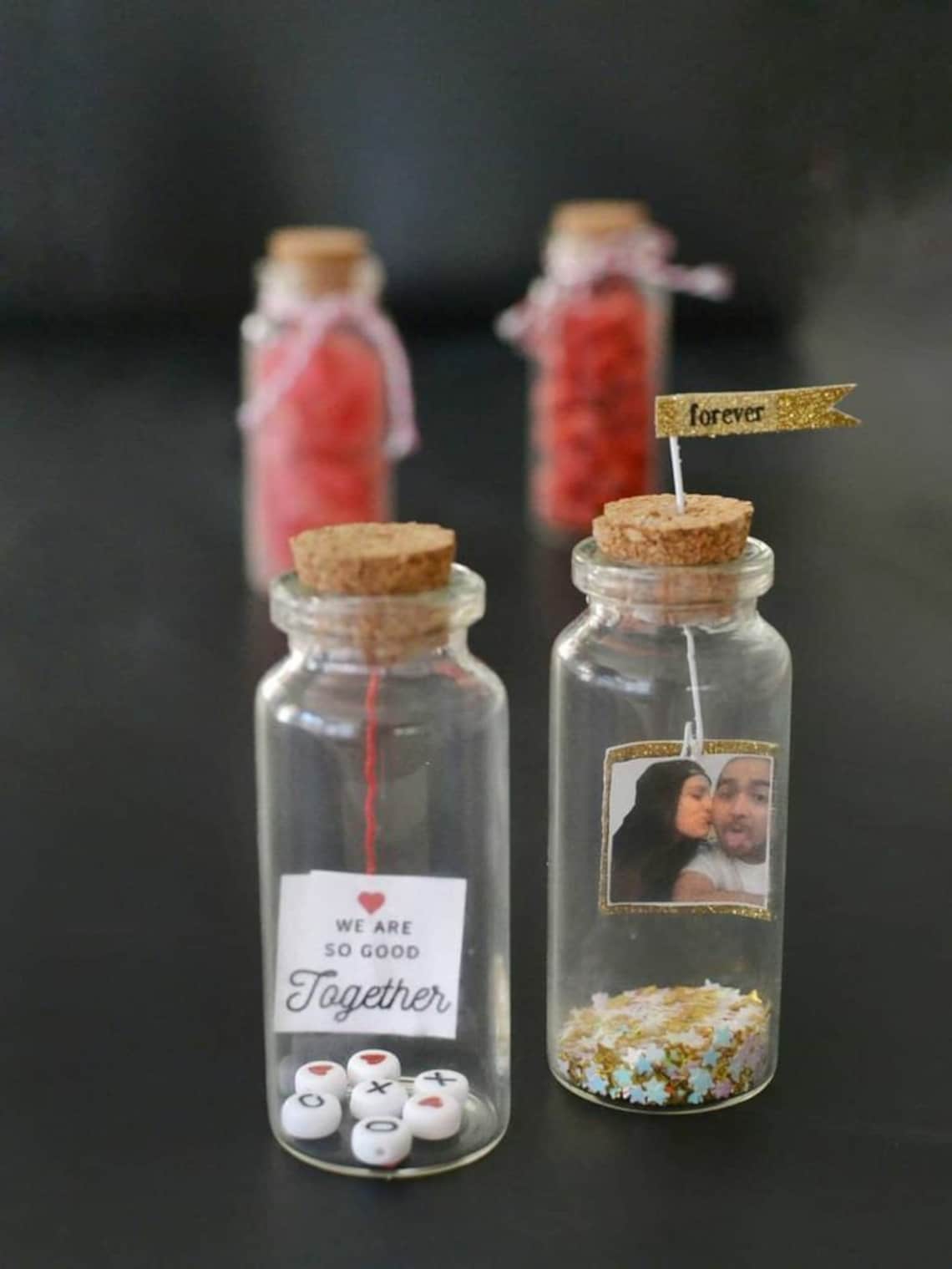 Customized Photo in a Mini Glass Bottle Keychain - Etsy