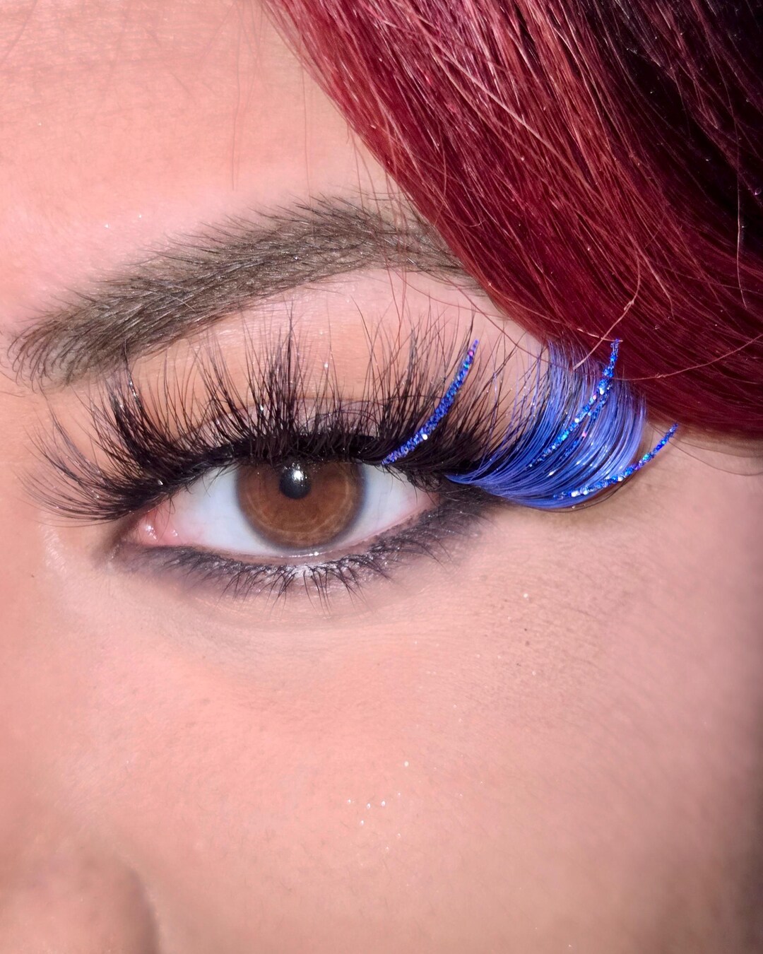 BLUE 20mm Mink Lashes With Glitter & Color | Blue Glitter Lashes | Icy ...