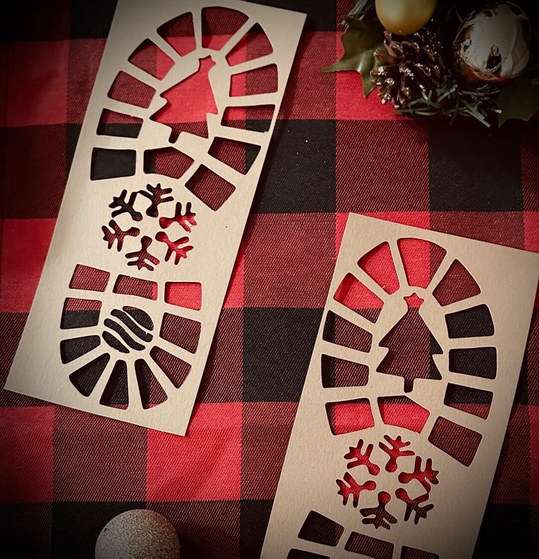 Santa Boot Stencil - Etsy