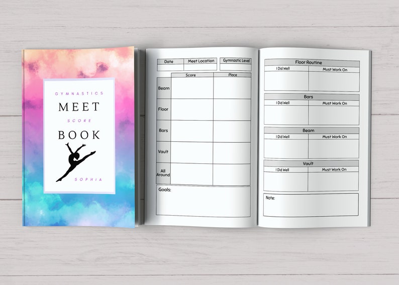 Custom Name Gymnastics Meet Score Book: Pink Gymnastics Journal - Etsy