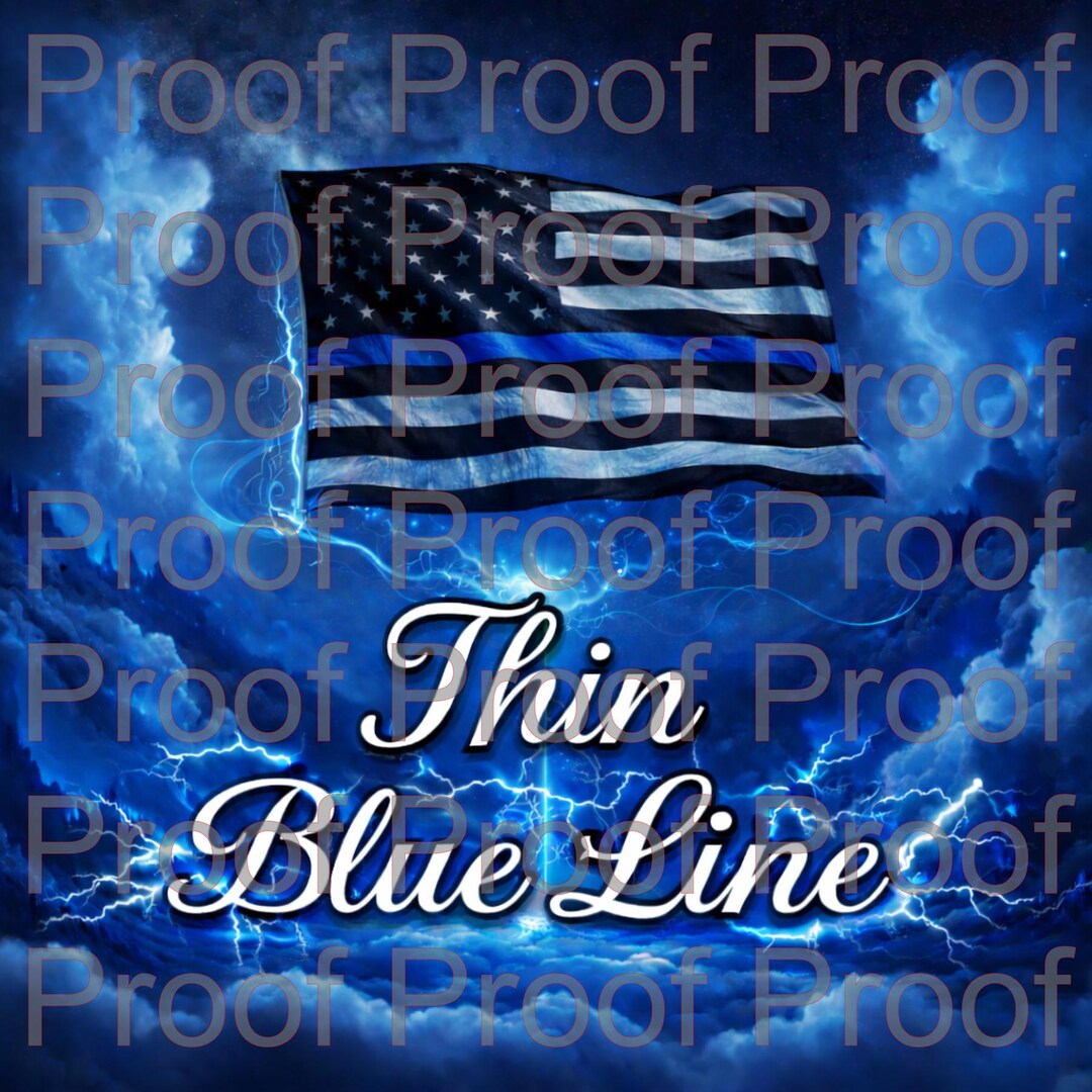 Thin Blue Line PNG. JPEG - Etsy
