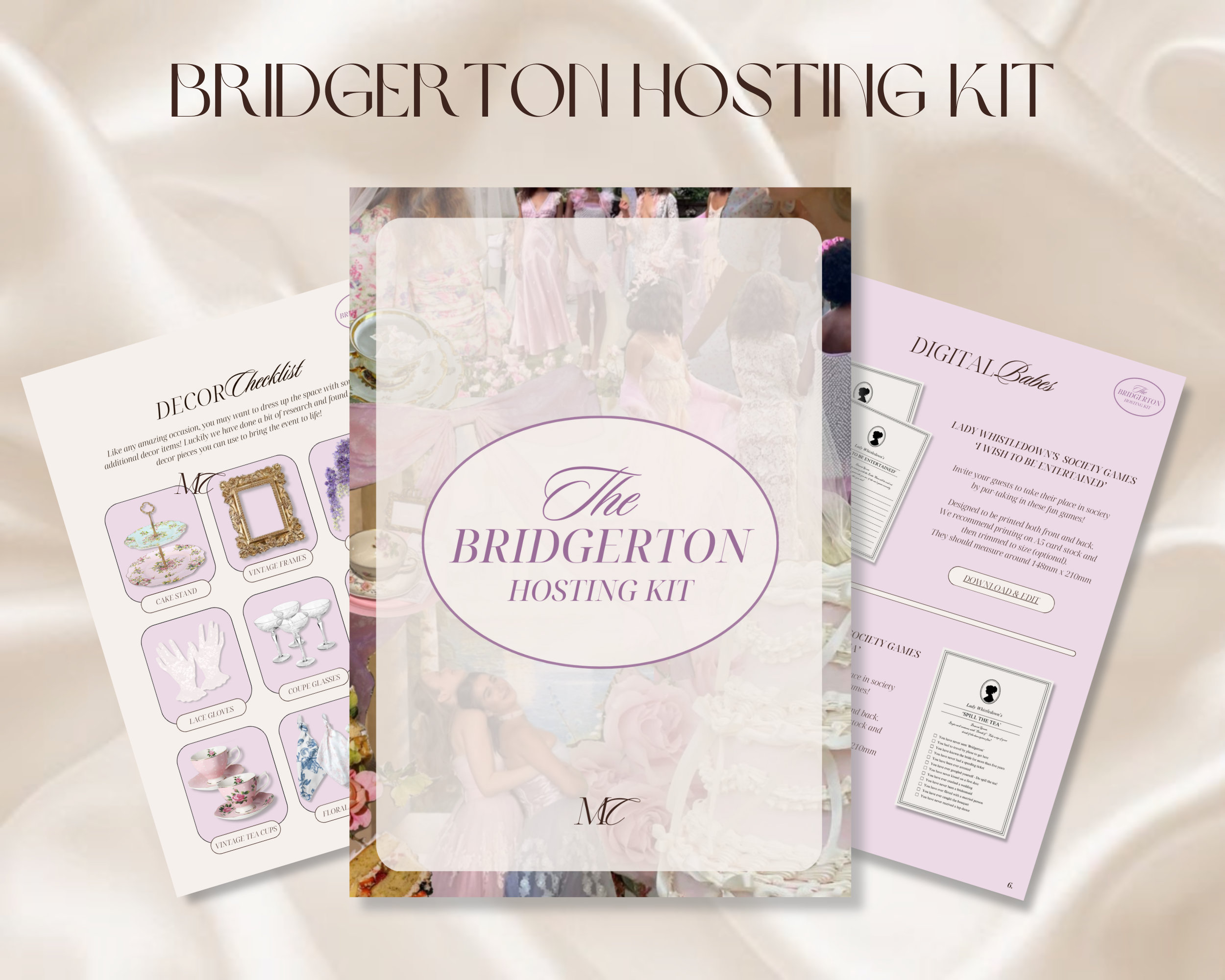 Bridgerton Bachelorette Party Hosting Kit | Editable Invitation, Games ...
