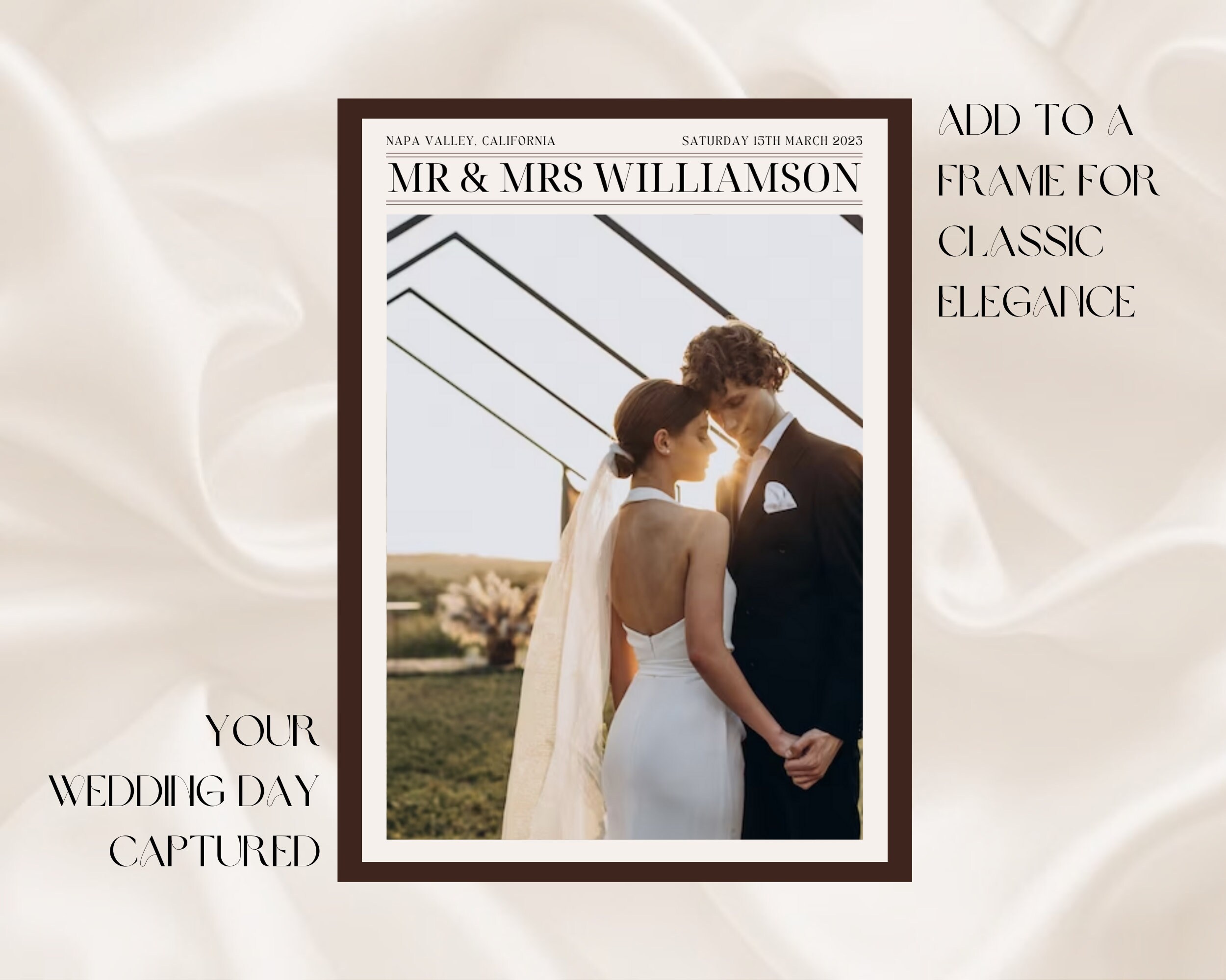 Wedding Poster Template | Magazine Style Front Page Wedding News ...