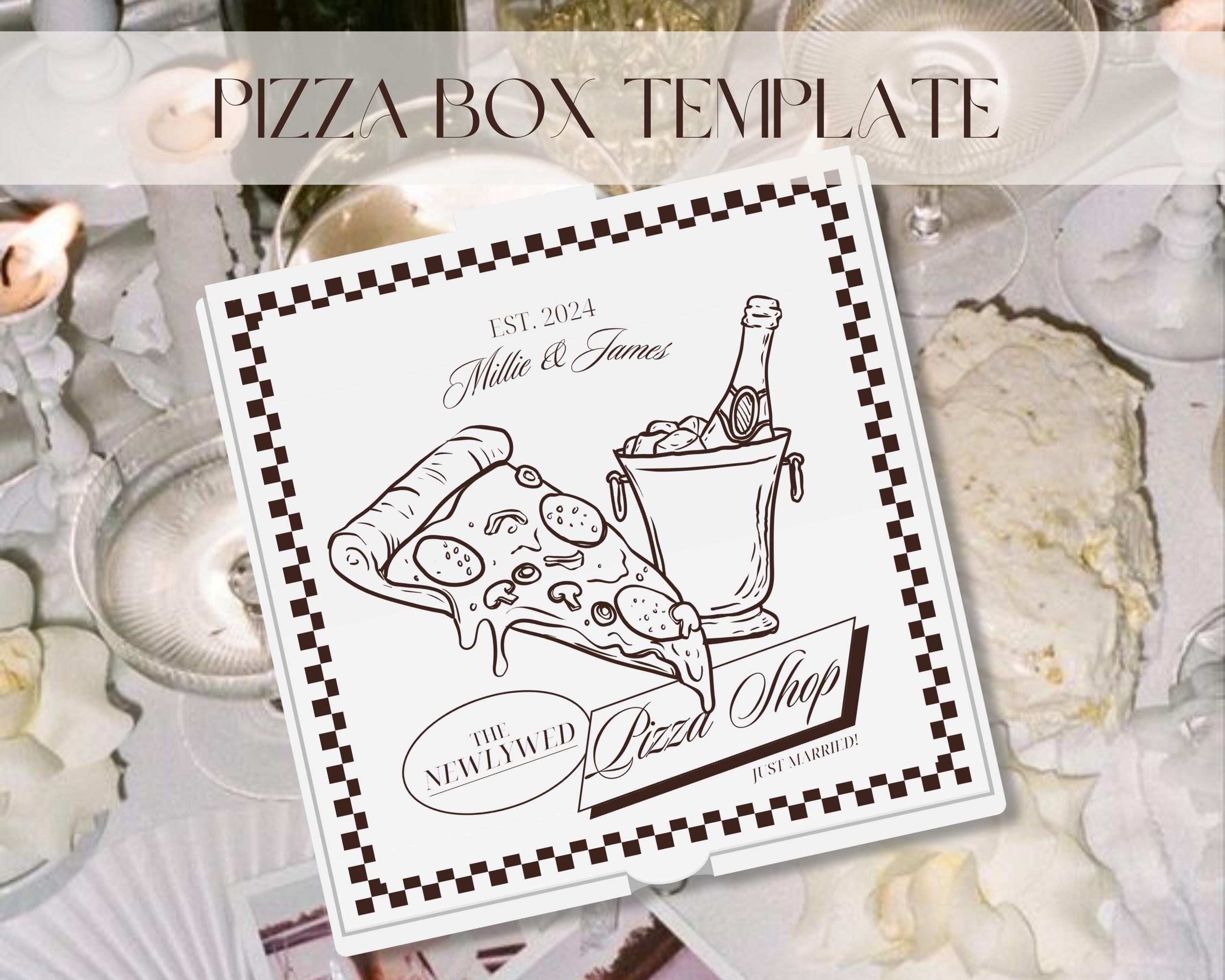 Wedding Pizza Box Template | Custom Late Night Snack (canva Digital ...