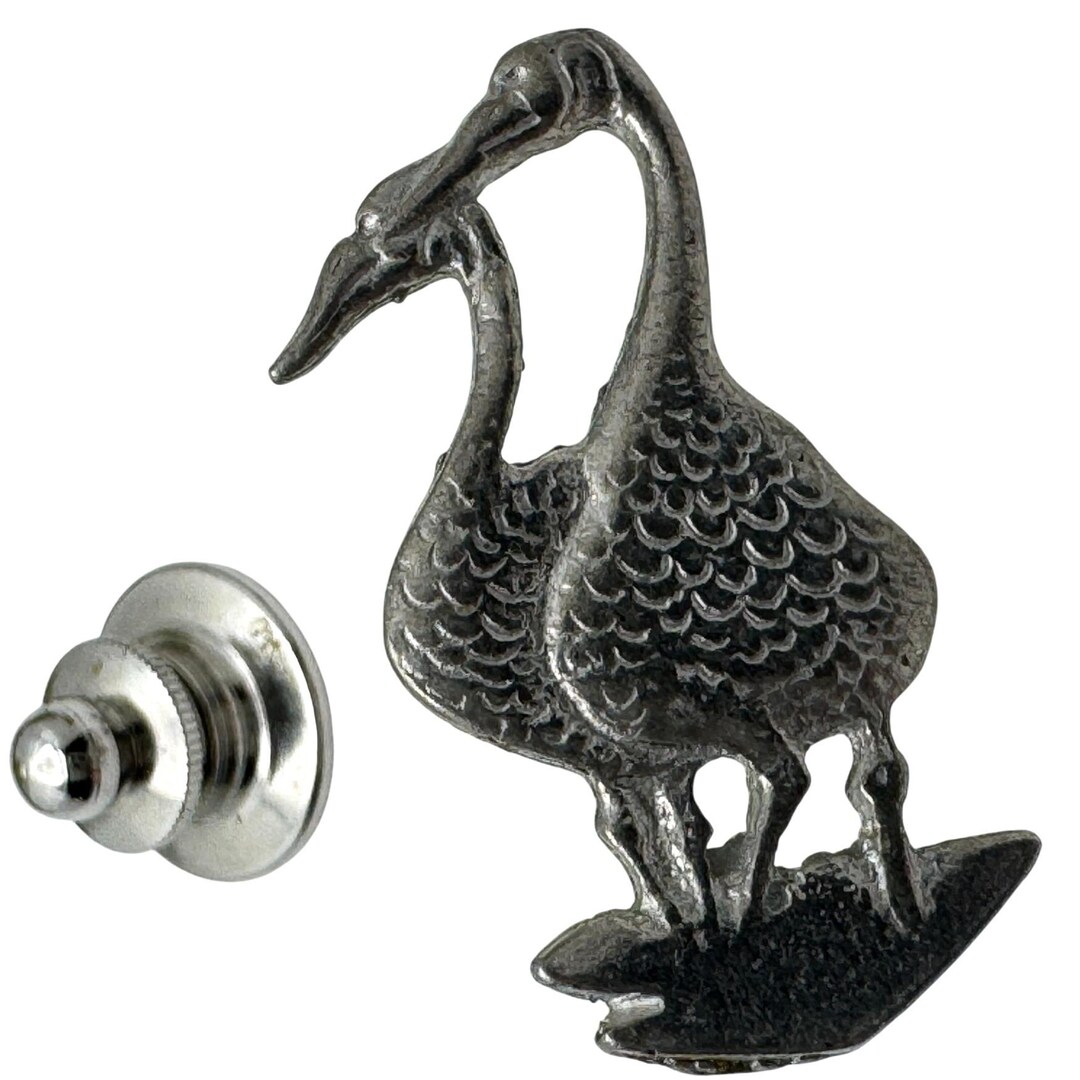 1987 P. Buckley Moss Kirk Stieff Pewter Geese Birds Tie Tack Pin ...