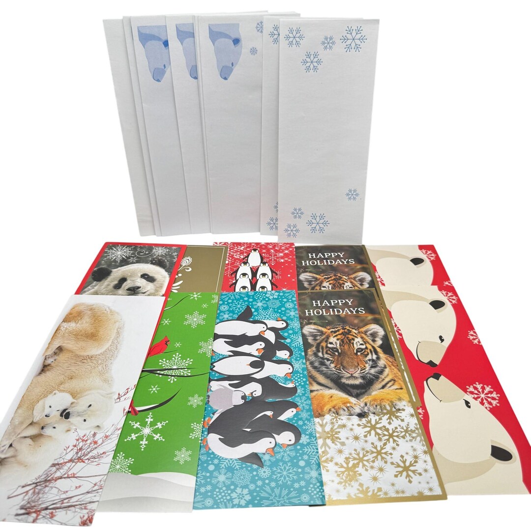 WWF Holiday Greeting Cards Set of 10 Wildlife Designs & Envelopes Soy ...