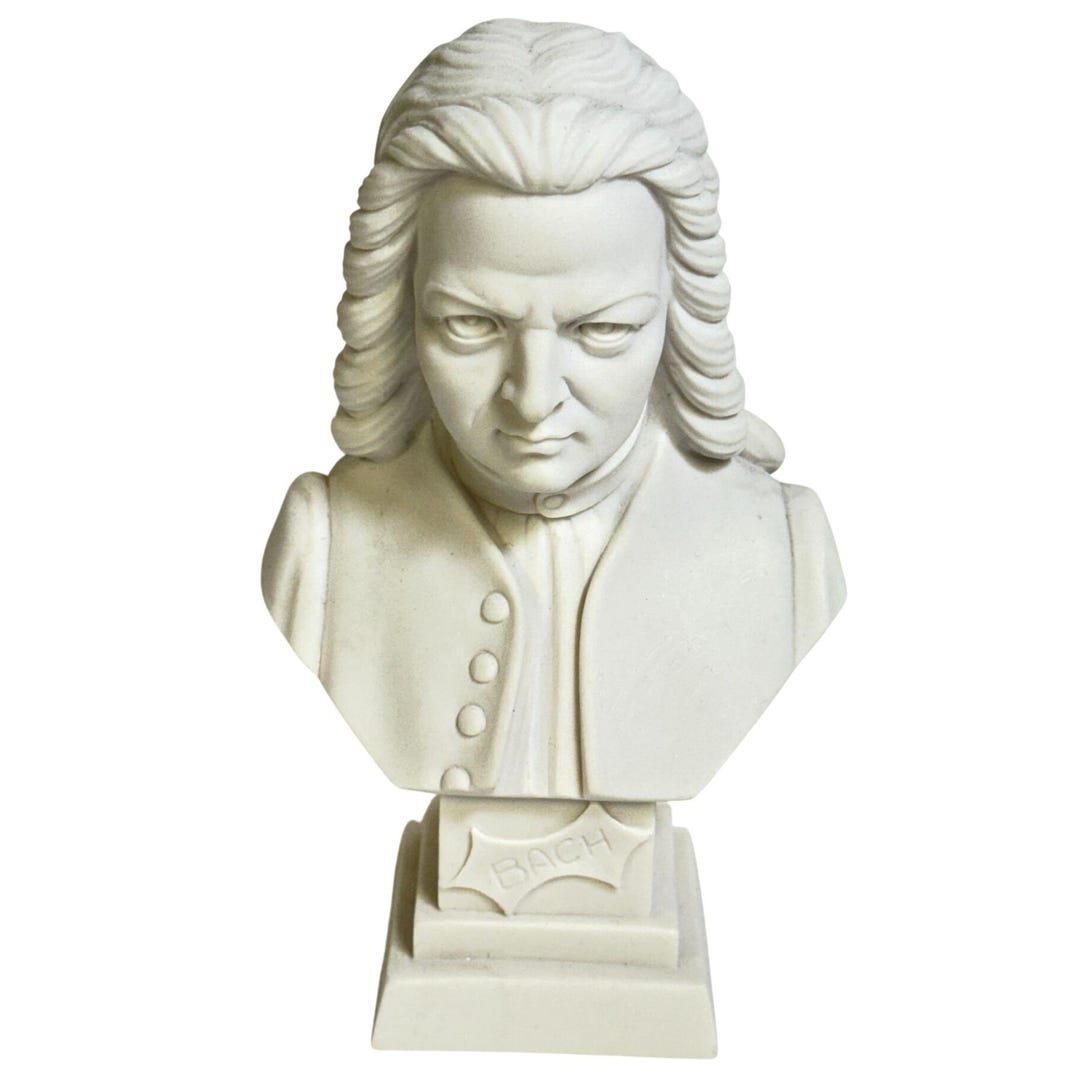 Johann Sebastian Bach Bust Sculpture Miniature Marble & Resin 4.33 ...
