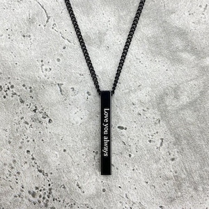 Personalized Name Bar Necklace Square 3D Bar Custom Name/date/symbol ...
