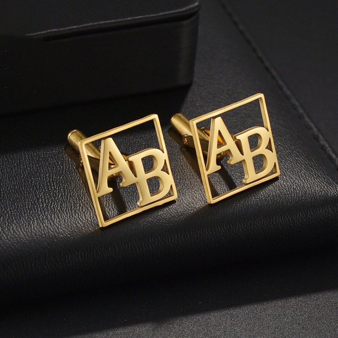 Custom Initial Cufflinks, English Letters Men's Suits, Custom Name ...