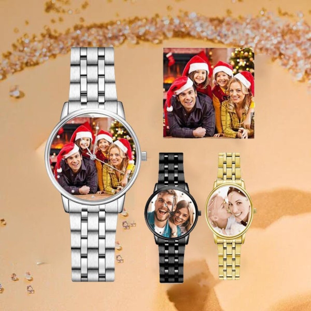 Christmas Gifts Custom Photo Watch for Men,engraved Text Name Steel ...