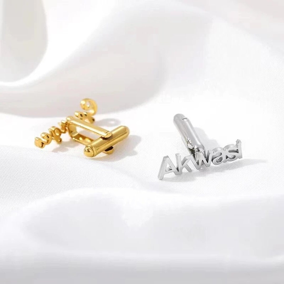 Custom Initial Cufflinks: Stainless Steel Personalized Wedding ...