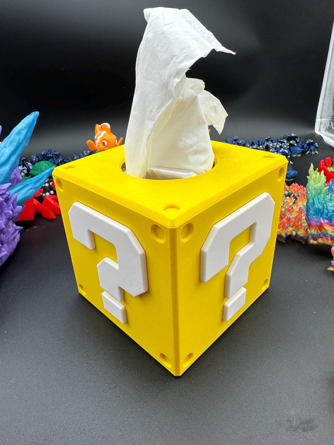 Super Mario Brothers Mystery Block Tissue Box Cover - Square Nintendo Themed 3D Printed Decor - Etsy