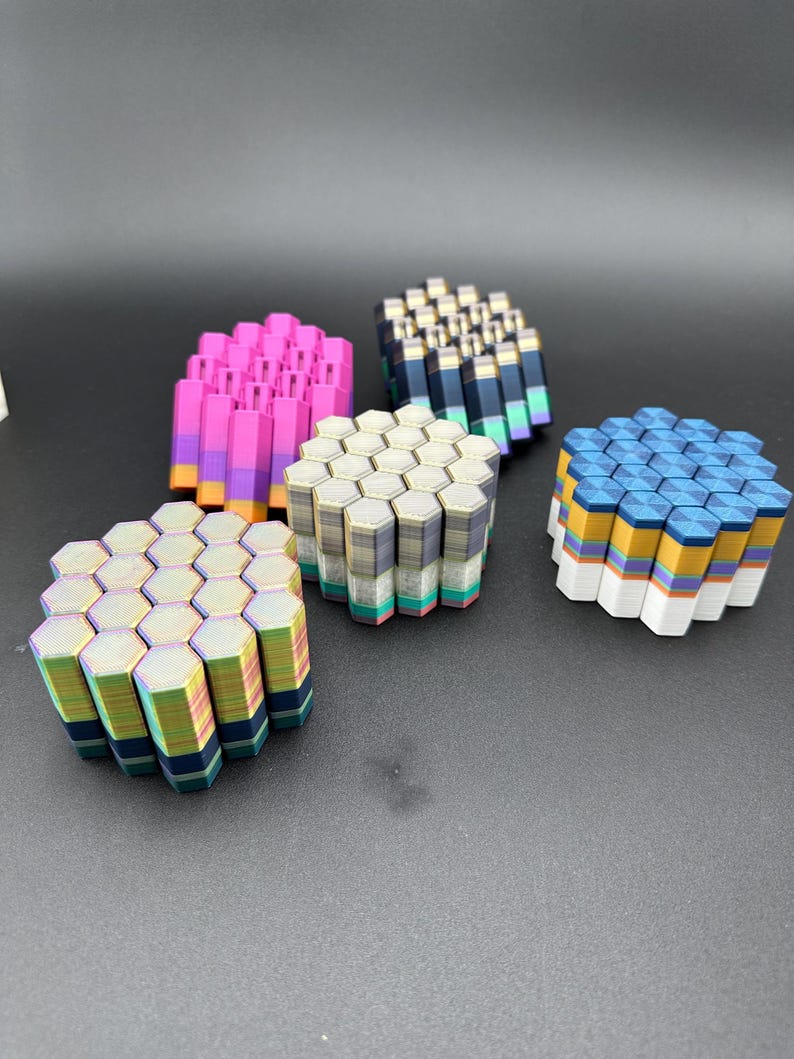 3D Printed Hexagon Fidget Toy: Customizable Colors - Etsy