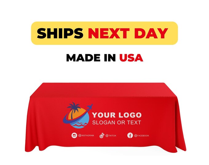 Customised Stretch Fit Table Cover | Business Event Logo Tablecloth ...