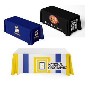 Custom Tablecloth, Custom Table Cover for Trade Show, Table Cover With ...