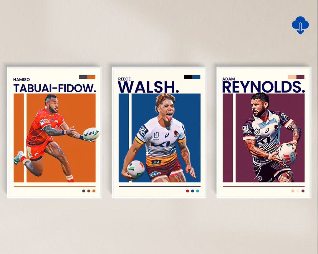 NRL Set of 3 Hamiso Reynolds Reece Walsh Digital Download Instant Files ...