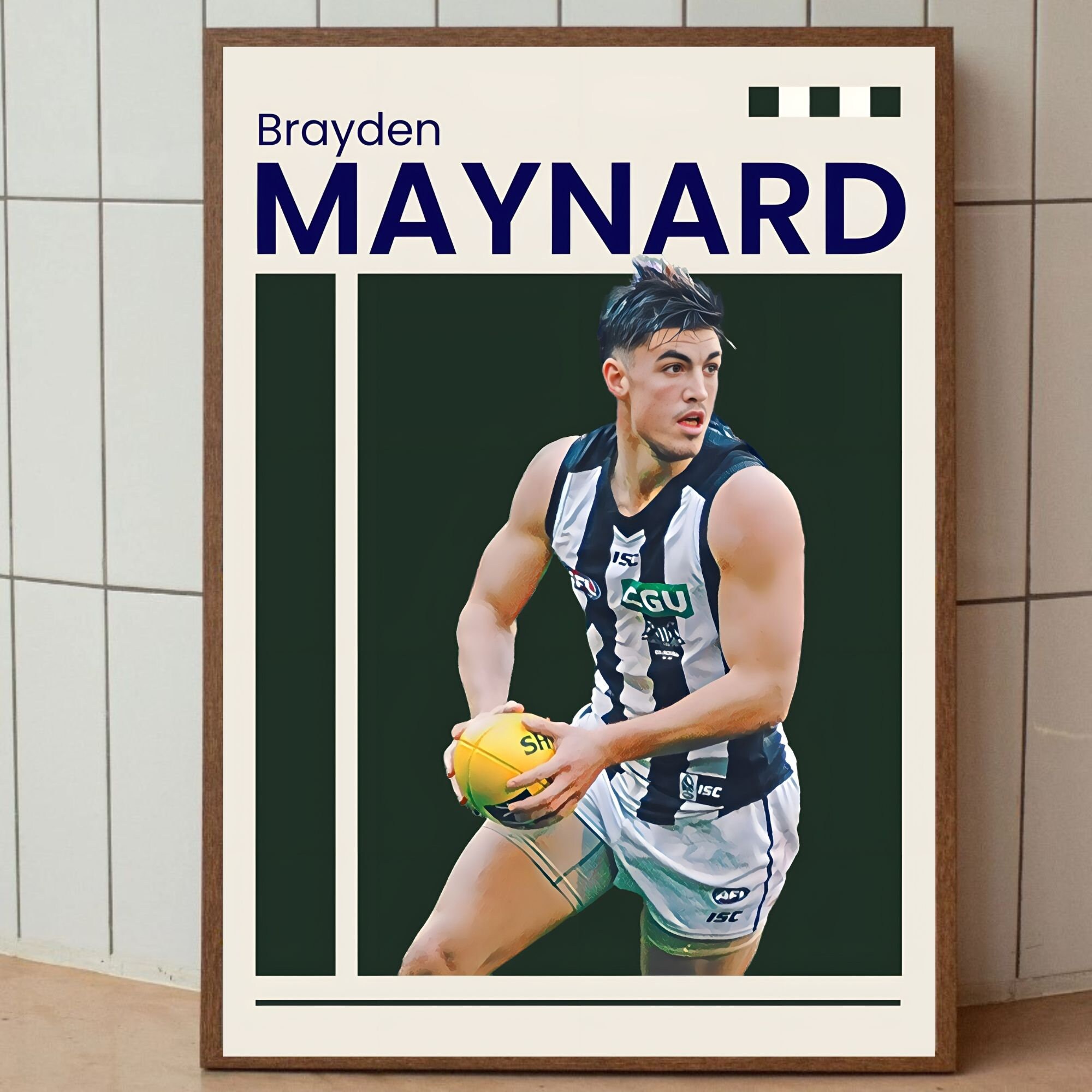 Brayden Maynard Collingwood Poster for Kids Boy Bedroom or AFL Magpie ...
