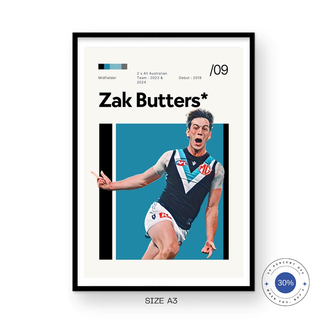 Zak Butter Footy Printable Instant Download for Bedroom or Sports Room ...