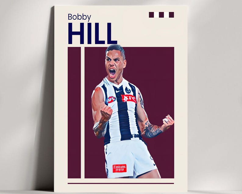 Collingwood Magpies Football Prints: Daicos, Moore, Hill, Elliott, De ...