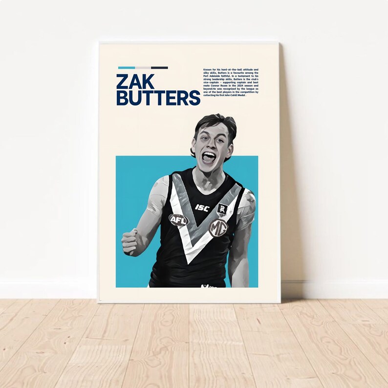 Zak Butters Port Adelaide Footy Lover Instant Digital Download Gift for ...