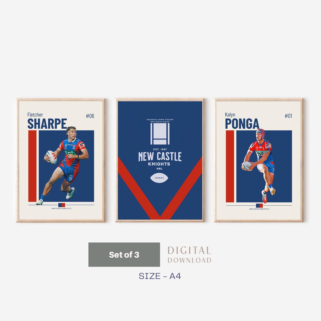 Newcastle Knights Study Corner Wall Art Starter Set of 3 , Boys Desk ...