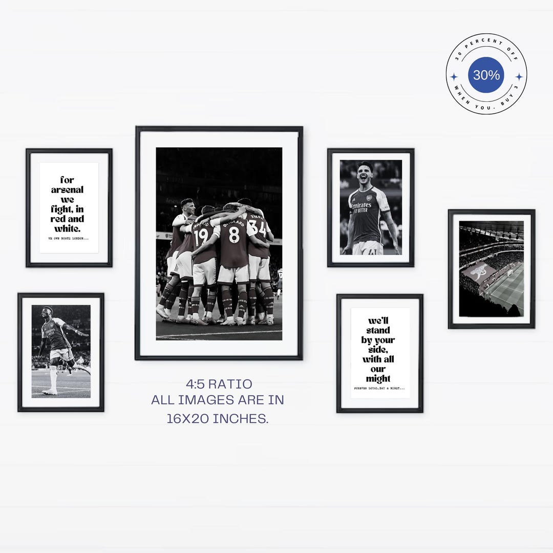 Arsenal FC Poster Set, Football Fan Wall Art (digital Download) - Etsy