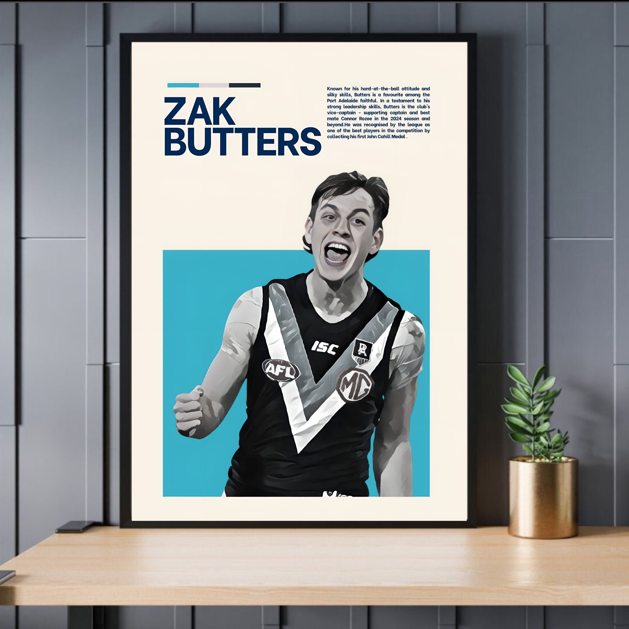 Zak Butters Port Adelaide Footy Lover Instant Digital Download Gift for ...