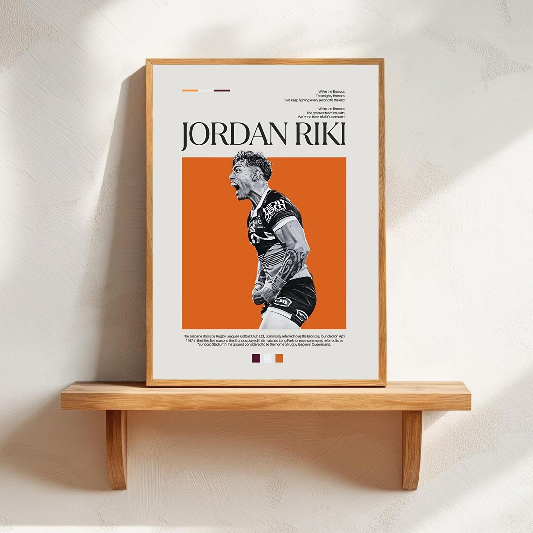 Jordan Riki Brisbane Broncos Digital Download Minimalistic Beautifully ...