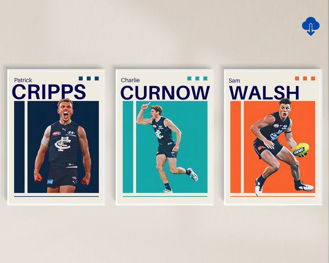 Patrick Cripps Charlie Curnow Sam Walsh Carlton AFL Digital Downloads ...