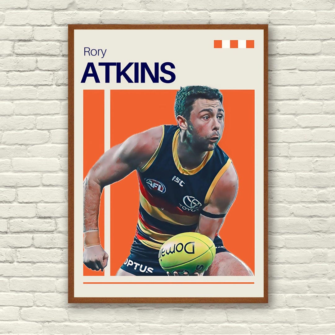 Rory Atkins Adelaide Crow Afl Digital Download Birthday Gift Wall Art ...