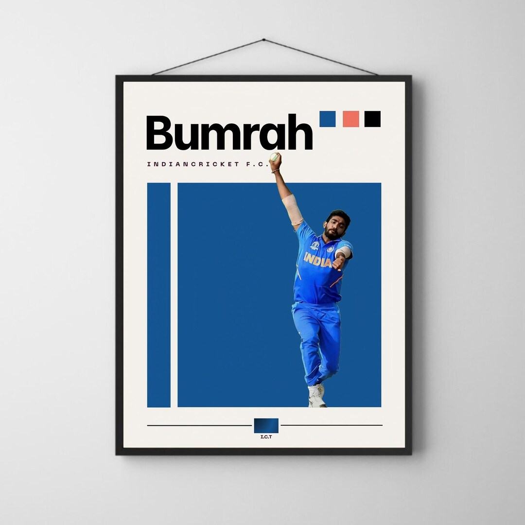 Japrit Bumrah Download Instant Poster for Cricket Fan Indian Cricket ...