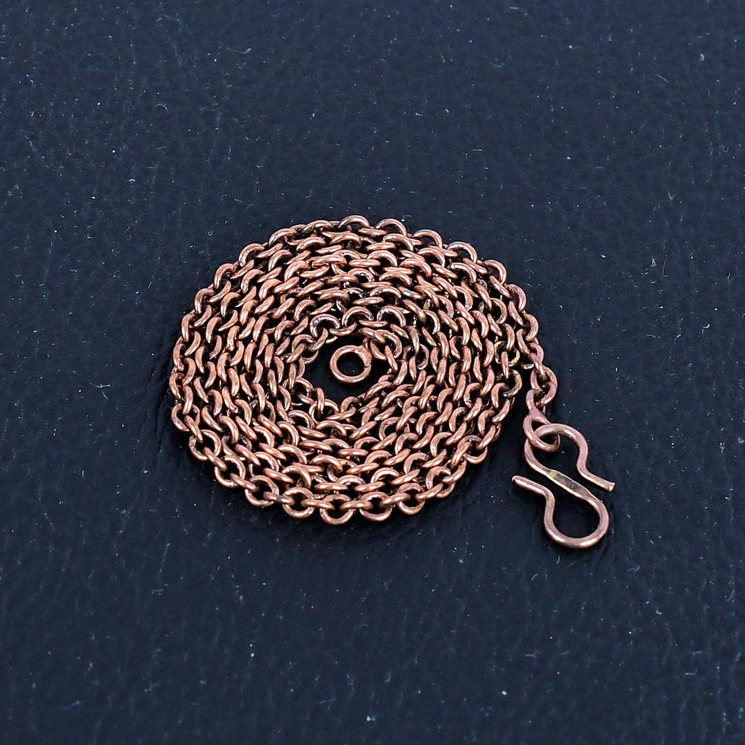 Top Quality Copper Oval Cable Chain Necklace, 100% Oxidized Solid ...