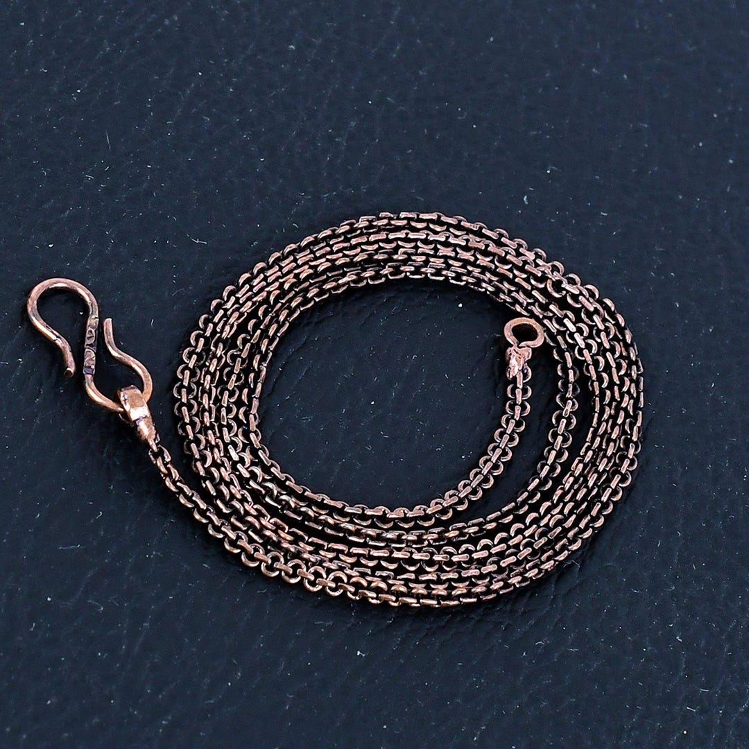 Solid Copper Rolo Belcher Chain, Extra Copper Chain Necklace | Finished ...